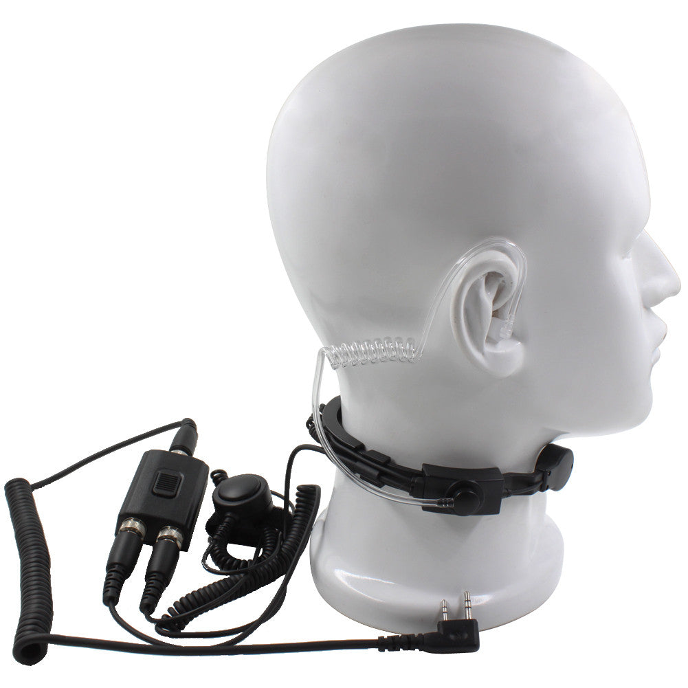 Military Police Equipment Throat Mic Air Tube PTT Headset for Walkie T ...